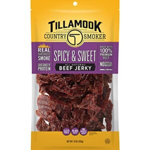 Tillamook Country Smoker Real Hardwood Smoked Beef Jerky, Spicy & Sweet, 10 Ounce