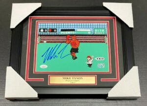 iron mike tyson authentic signed autographed 8x10 photo framed punch-out bas coa - autographed boxing photos