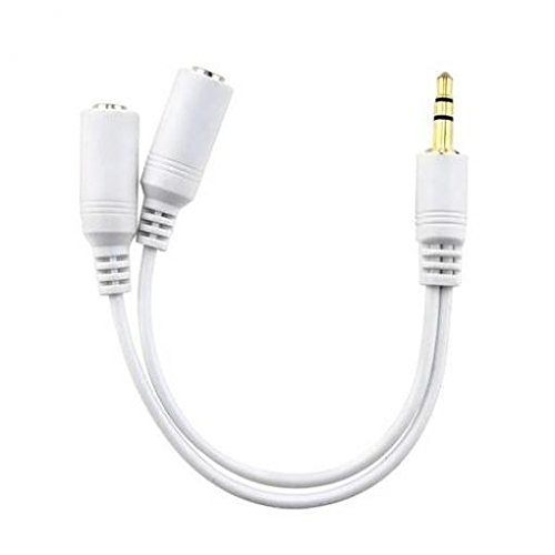 3.5mm Headset Splitter Earphone Speaker Audio Y Adapter 2-Port White for iPhone 5 5C 5S, 6, Plus, 6S, Plus, SE - iPad 4, Air, 2, Mini, 2, 3, 4, Pro, 9.7 - Google Pixel, XL - HTC 10 - LG G5 V10 V20