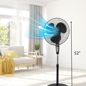 BLACK+DECKER BFSR18B 18 Inches Stand Fan with Remote, Black