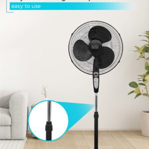 BLACK+DECKER BFSR18B 18 Inches Stand Fan with Remote, Black