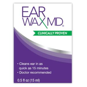 eosera ear wax md kit - fast-acting ear wax removal drops | breaks down & dissolves wax in just 1 treatment | clinically proven | gentle & safe | includes rinsing bulb | 15ml