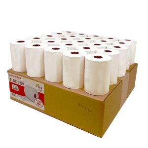 (55 gsm solid tube core) dropship 3 1 8 x 230 thermal paper (25 rolls - 1 case) bpa free - citizen thermal printer paper ct-s801 - buyregisterrolls