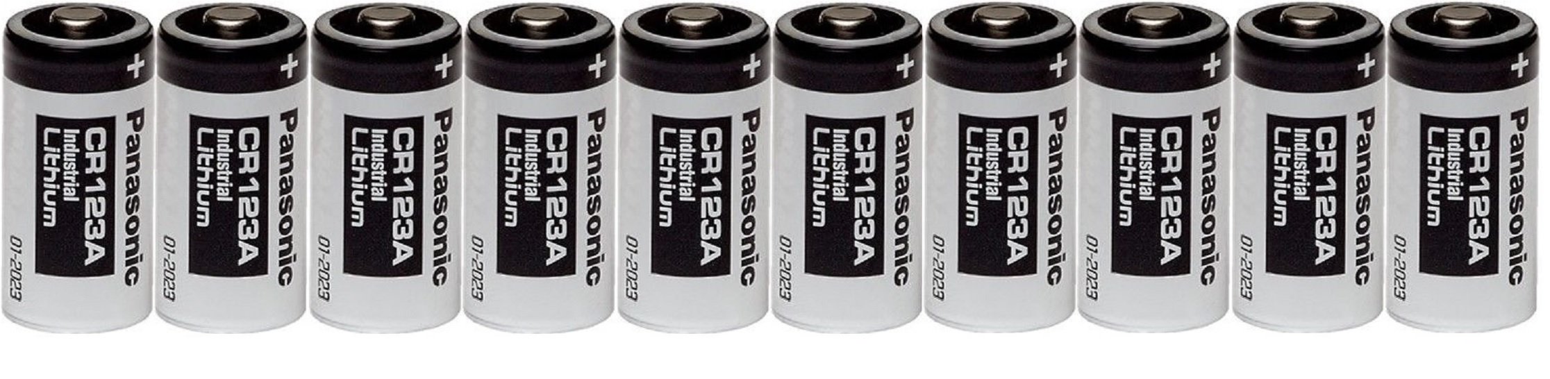 10 Panasonic CR123A 3V CR 123A Industrial Lithium Batteries