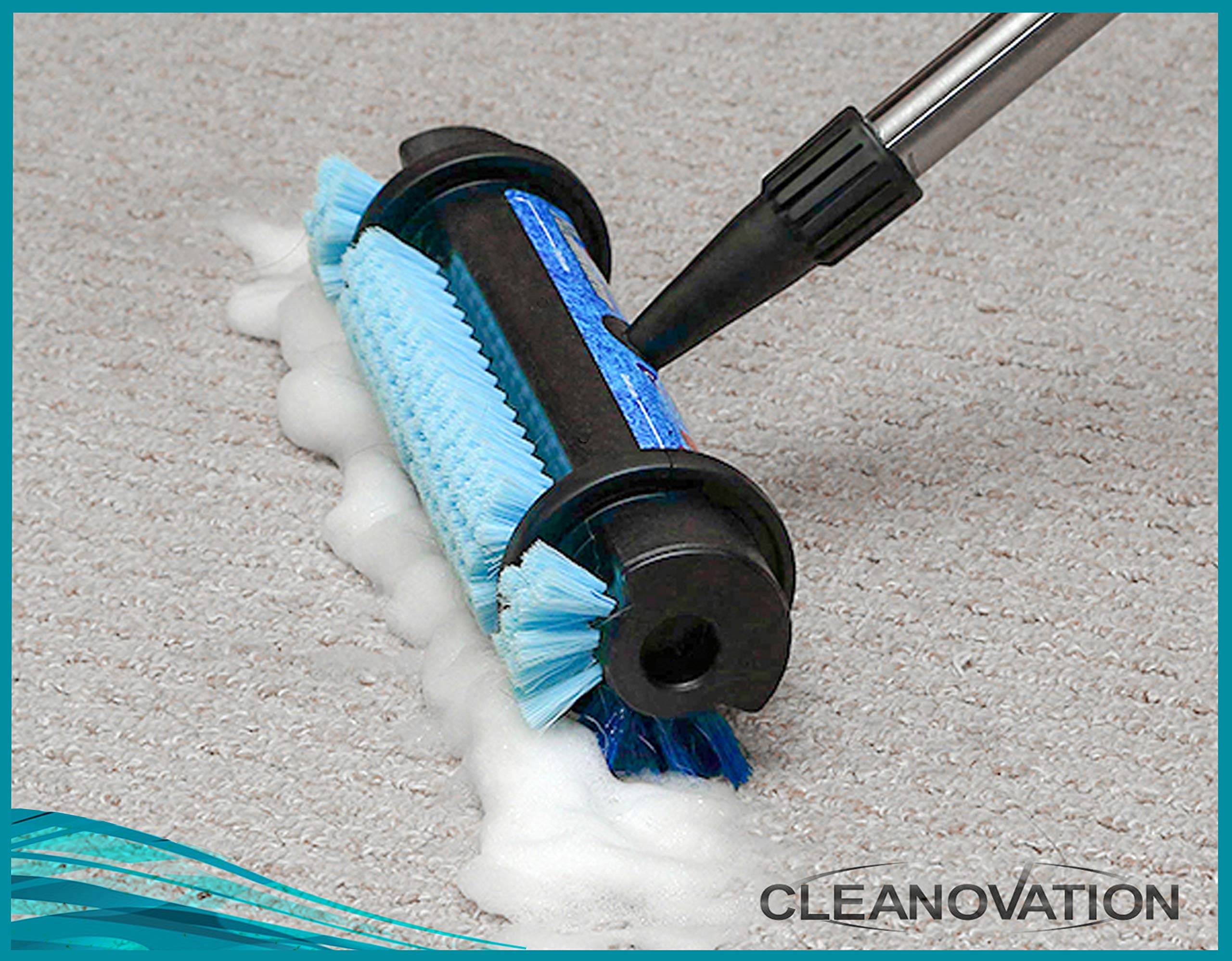 Cleanovation Rug Renovator Floor Scrub Brush with Long Handle, Scrape Brush Stiff Bristle Scrubber, Cleaning for carpet pet stains and odors, 32 Fl oz Carpet Shampoo