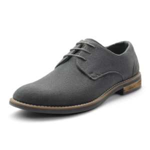 bruno marc men's urban-08 grey suede leather lace up oxfords shoes - 12 m us