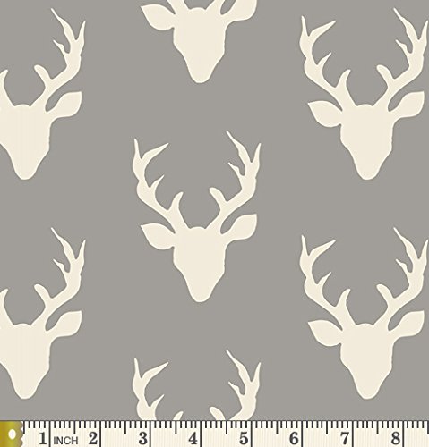 Teal and Gray Woodland Deer Fabric Bundle | Boys Quilt Fabrics | Hunting Fabrics | Buck Head Fabrics for Quilting | Deer Fat Quarters | Art Gallery Fabrics (Fat Quarters)