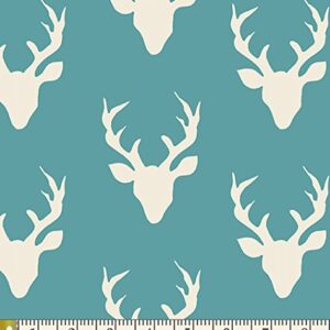 Teal and Gray Woodland Deer Fabric Bundle | Boys Quilt Fabrics | Hunting Fabrics | Buck Head Fabrics for Quilting | Deer Fat Quarters | Art Gallery Fabrics (Fat Quarters)