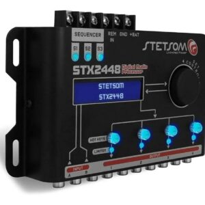 Stetsom STX 2448 DSP Crossover & Equalizer 4 Channel Full Digital Signal Processor (Sequencer) 2.4 Remote Relay