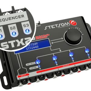 Stetsom STX 2448 DSP Crossover & Equalizer 4 Channel Full Digital Signal Processor (Sequencer) 2.4 Remote Relay