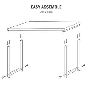 Tribesigns Computer Desk, 47 inch Modern Simple Office Desk Computer Table Study Writing Desk for Home Office, White