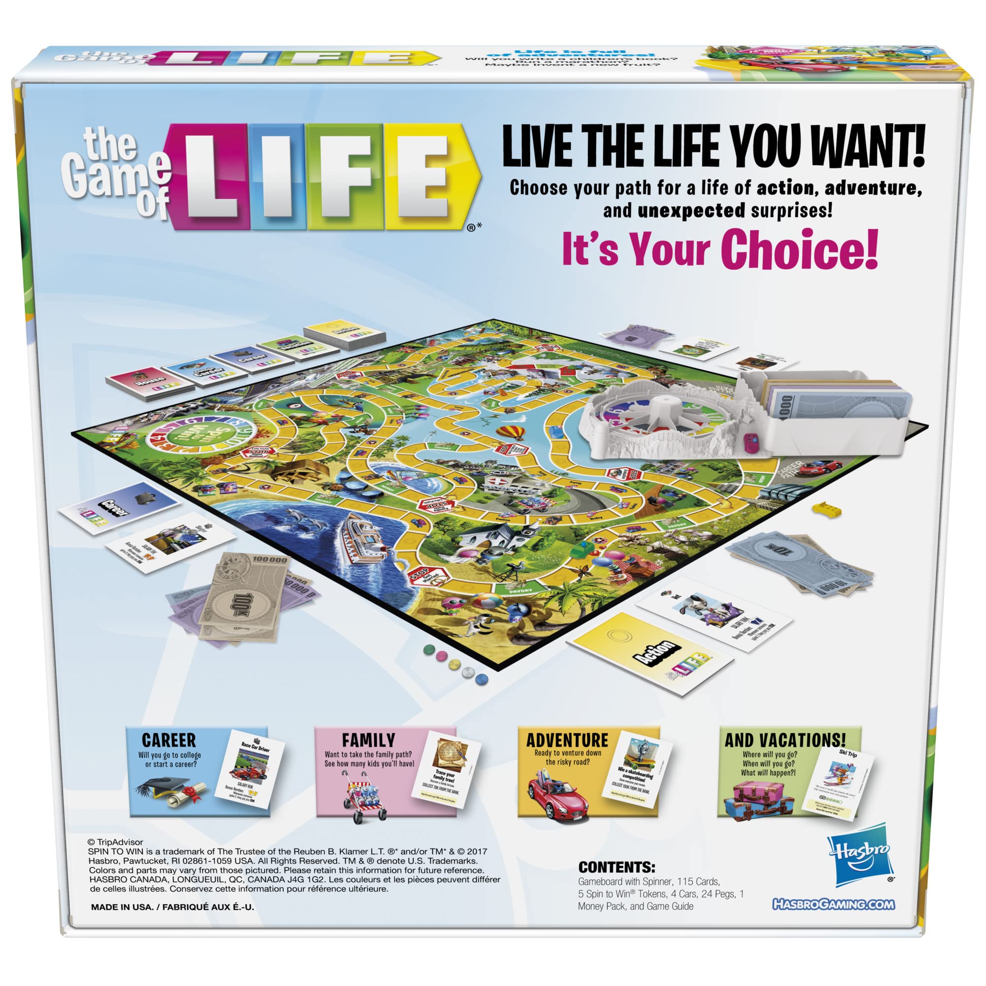 Hasbro Gaming The Game of Life Board Game, Family Games for Kids Ages 8+, Includes 31 Careers, Family Board Games for 2-4 Players, Family Gifts (Amazon Exclusive)