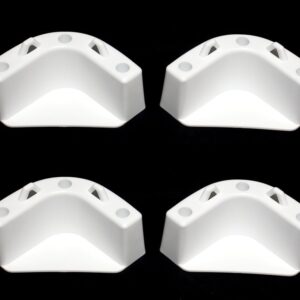 Boat Marine Cooler Mounting Kit for Yeti Igloo Engle Coleman (Set of 4) Black or White (White)