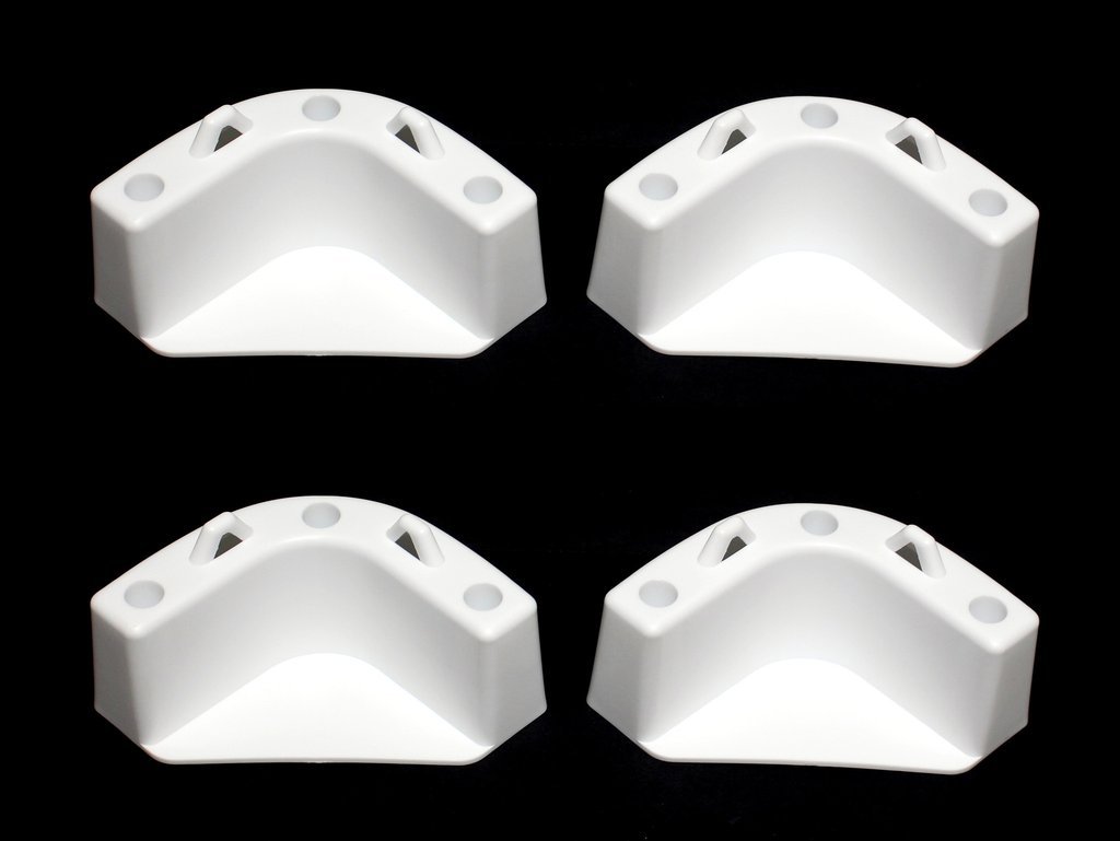 Boat Marine Cooler Mounting Kit for Yeti Igloo Engle Coleman (Set of 4) Black or White (White)