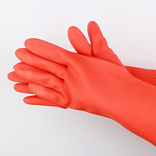 SYROVIA Household Arms Length Rubber Latex Cleaning Long Glove Reusable Kitchen Natural Rubber Living Wash Gloves