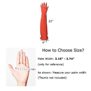 SYROVIA Household Arms Length Rubber Latex Cleaning Long Glove Reusable Kitchen Natural Rubber Living Wash Gloves