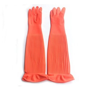 SYROVIA Household Arms Length Rubber Latex Cleaning Long Glove Reusable Kitchen Natural Rubber Living Wash Gloves