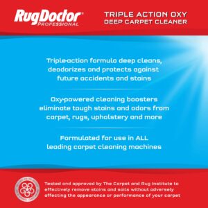 Rug Doctor Triple Action Oxy Deep Carpet Cleaner, 48 oz., Deep Cleans, Deodorizes, & Protects, Concentrated, Professional-Grade, 3X Action Formula