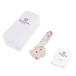 Louviva Dildo Realistic Clear Silicone Suction Cup Women Sex Toy, Adults Sex Toy for Women/Men/Gay (Colorful, 7.6 Inch)