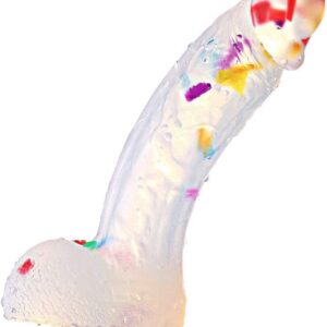 Louviva Dildo Realistic Clear Silicone Suction Cup Women Sex Toy, Adults Sex Toy for Women/Men/Gay (Colorful, 7.6 Inch)