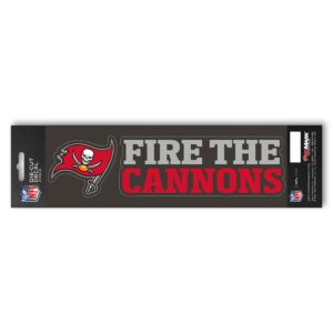 fanmats 61396 tampa bay buccaneers 2 piece team slogan decal sticker set, 3" x 12"