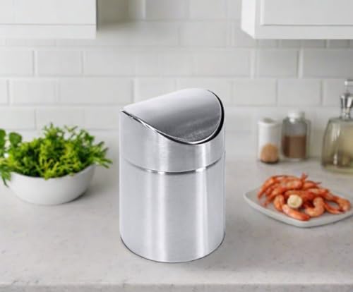 Cuisinox in-Home Stainless Steel Countertop Compost Bin, 4.7" x 6.6" (5-Cup)