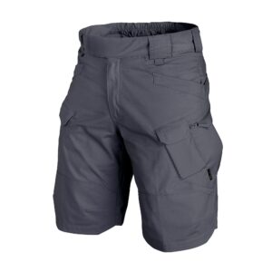 helikon-tex urban (utk) tactical shorts for men - lightweight & breathable cargo shorts for tactical, military, police, hiking, & hunting (shadow grey polycotton ripstop w34, l11)