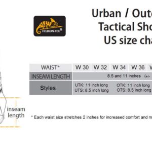 Helikon-Tex Urban (UTK) Tactical Shorts for Men - Lightweight & Breathable Cargo Shorts for Tactical, Military, Police, Hiking, & Hunting (Shadow Grey PolyCotton Ripstop W34, L11)