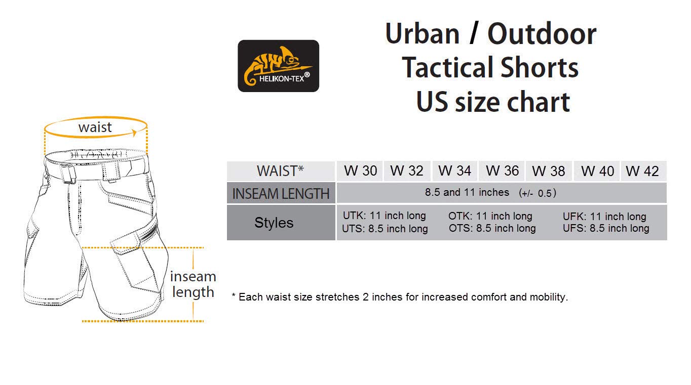 Helikon-Tex Urban (UTK) Tactical Shorts for Men - Lightweight & Breathable Cargo Shorts for Tactical, Military, Police, Hiking, & Hunting (Shadow Grey PolyCotton Ripstop W34, L11)