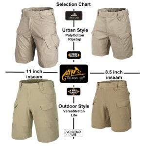 Helikon-Tex Urban (UTK) Tactical Shorts for Men - Lightweight & Breathable Cargo Shorts for Tactical, Military, Police, Hiking, & Hunting (Shadow Grey PolyCotton Ripstop W34, L11)