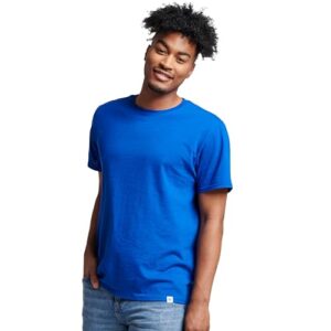 russell athletic mens performance cotton short sleeve t-shirt, royal, 3xl