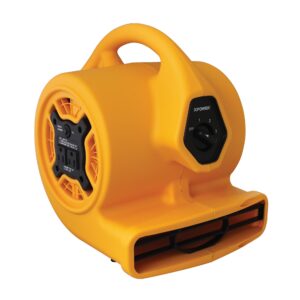 xpower p-130a mini mighty 1/5 hp 800 cfm centrifugal air mover, carpet dryer, floor fan, blower, stackable, daisy chain, for water damage restoration, janitorial, plumbing, home use,yellow