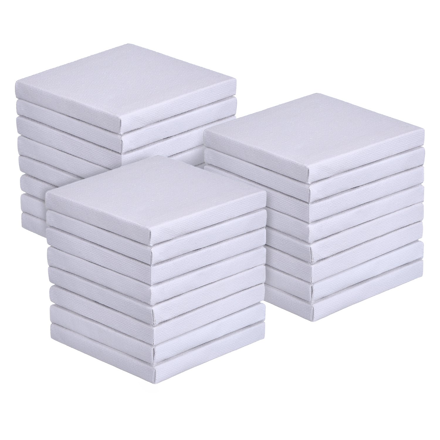 Mini Canvas Panels for Painting Craft Drawing, 24 Pack (3 by 3 Inch)