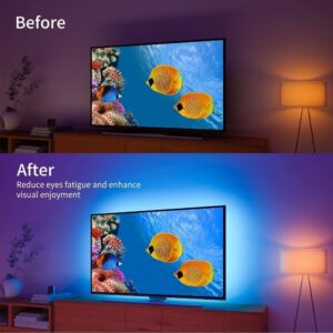 Nexlux LED Lights for 58 Inch TV,Backlight 8.2ft USB LED Light Strip Indoor Use APP Controlled with Remote, DIY Colors TV LED for Gaming Lights,Ambient Lighting Kit