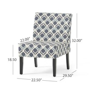 Christopher Knight Home Kassi Fabric Accent Chairs, 2-Pcs Set, Blue / Navy