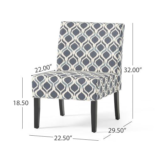 Christopher Knight Home Kassi Fabric Accent Chairs, 2-Pcs Set, Blue / Navy