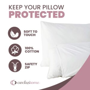 Pillow Protectors 4 Pack Standard Zippered - 100% Cotton Breathable Pillow Covers - Protects Pillows from Dirt, Dust and Debris (Standard - Set of 4 - 20x26)