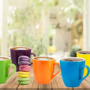 Bruntmor 16 Oz Plain Coffee Mug Set of 6, Large 16 Ounce Ceramic Mugcup Set In Multiple Color, Best Coffee Mug For Your Birthday Gift