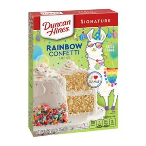 duncan hines signature perfectly moist rainbow confetti cake mix 15.25 ounce