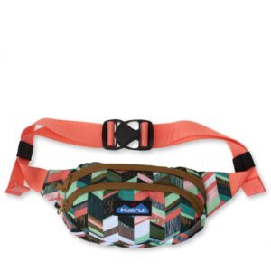 kavu spectator belt bag polyester hip fanny pack, coastal blocks