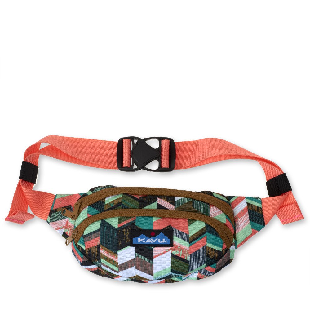 KAVU Spectator Belt Bag Polyester Hip Fanny Pack, Coastal Blocks