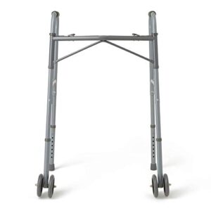 Medline Heavy Duty Bariatric Extra Wide Folding Walker wtih 5" Wheels, Supports up to 600 lbs, Comfort Foam Hand Grips