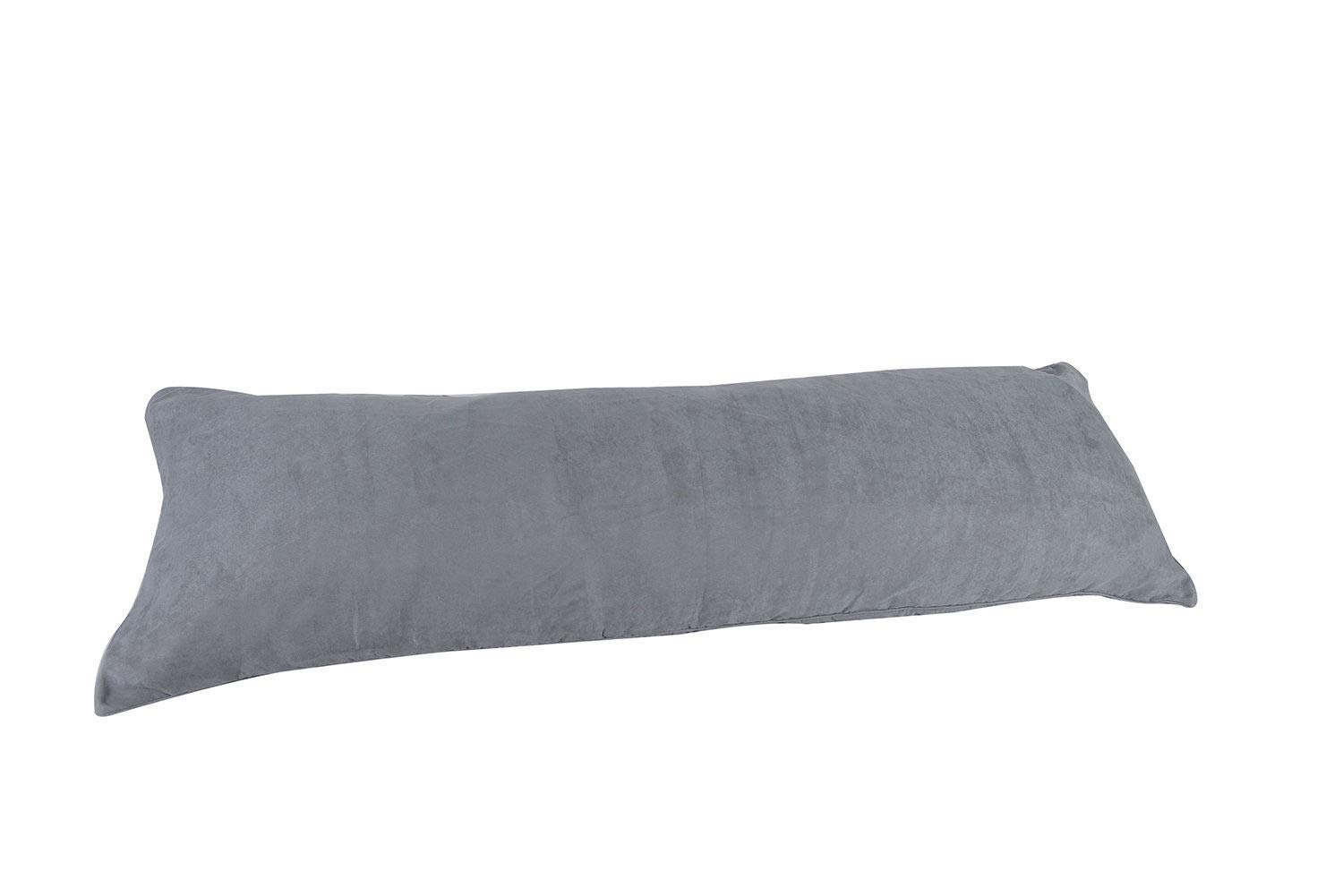 Crescent Bedding 1800 Series Brushed Microfiber Grey Body Pillow Cover - Super Soft and Cozy, Zipper Closure – Hypoallergenic -Wrinkle, Fade, Stain Resistant – Body Pillow Case, (21×54 Inch)