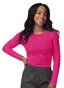 sivvan scrubs for women - long sleeve comfort underscrub tee - s8500 - fuchsia - s