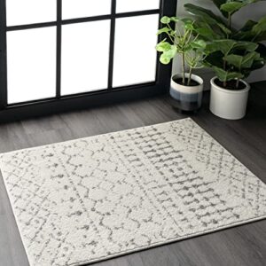 nuloom 3x5 moroccan blythe area rug, grey, faded bohemian design, stain resistant, for bedroom, dining room, living room, hallway, office, kitchen, entryway