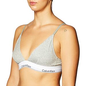 calvin klein women's modern cotton triangle bra , -grey heather, m