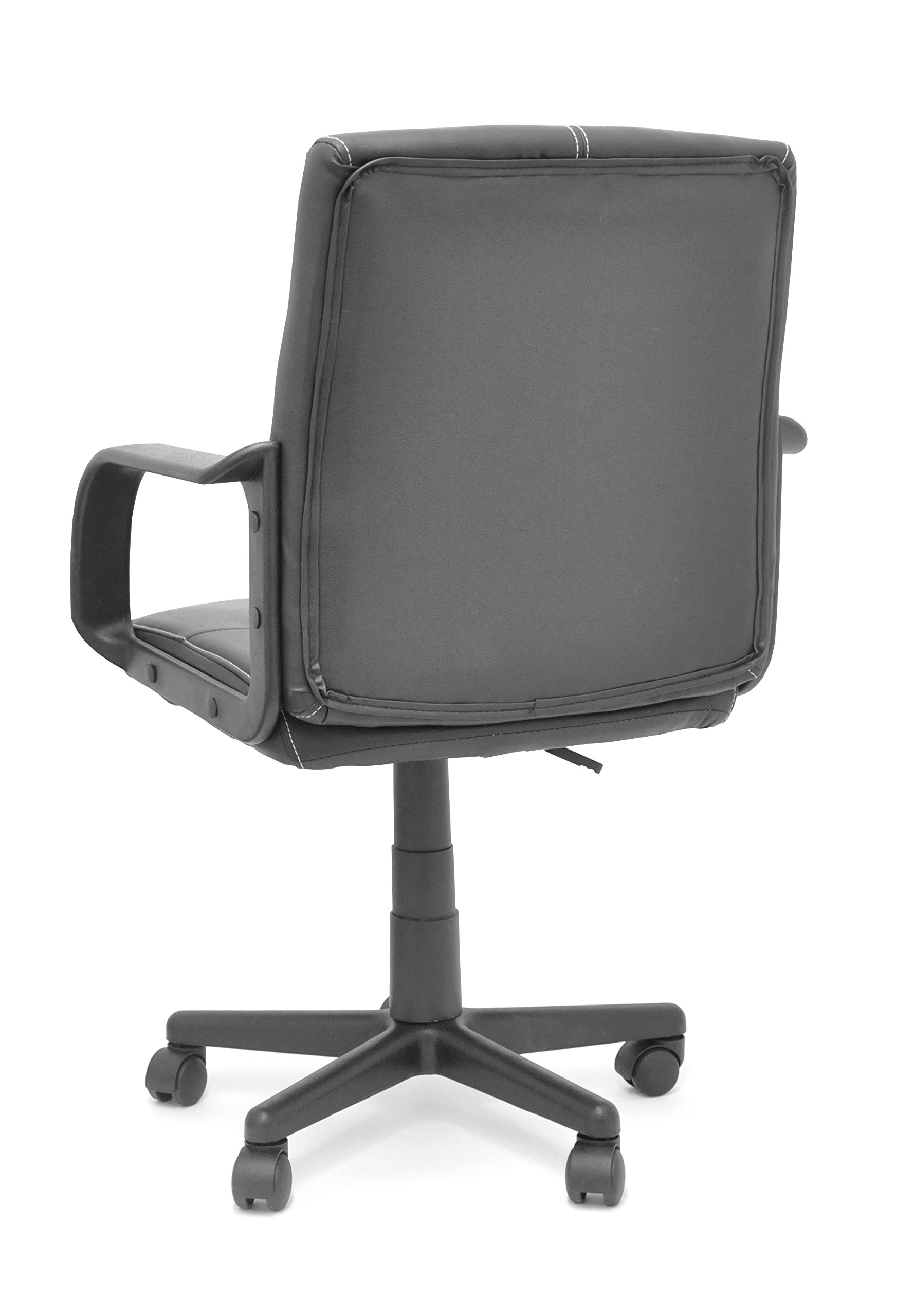 Urban Lifestyle Black Faux Leather Office Chair Computer Office Chair with Seat and Armrest Adjustment, Black