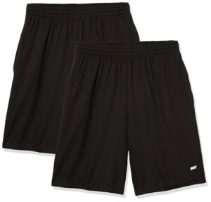 amazon essentials men's performance tech loose-fit shorts (available in big & tall), pack of 2, black, xx-large