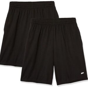 Amazon Essentials Men's Performance Tech Loose-Fit Shorts (Available in Big & Tall), Pack of 2, Black, XX-Large