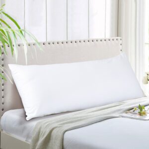 EVOLIVE Ultra Soft Microfiber Body Pillow Cover/Pillowcases 21"x54" with Hidden Zipper Closure (21"x54" Body Pillow Cover, White)